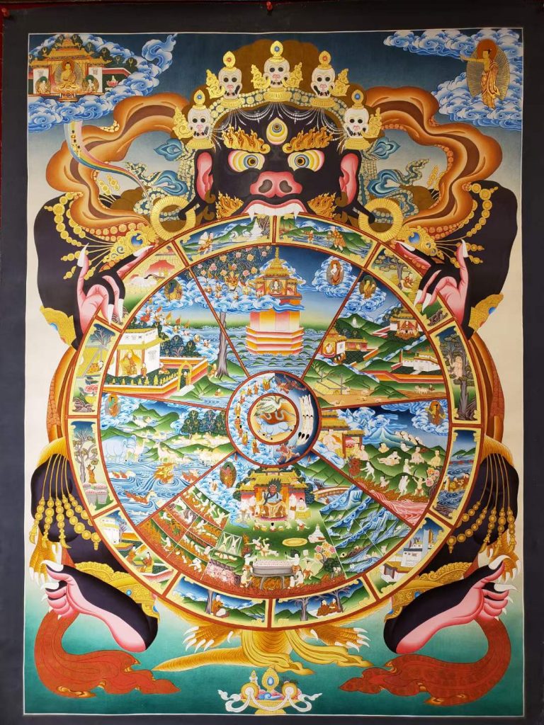 编号182-701043：彩绘唐卡-六道轮回（110*80CM左右） | 沃唐卡www.WoTangKa.com