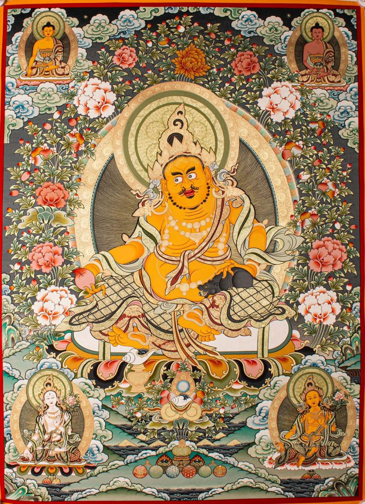 编号188-446728：彩绘唐卡-黄财神（80*60CM左右） | 沃唐卡www.WoTangKa.com